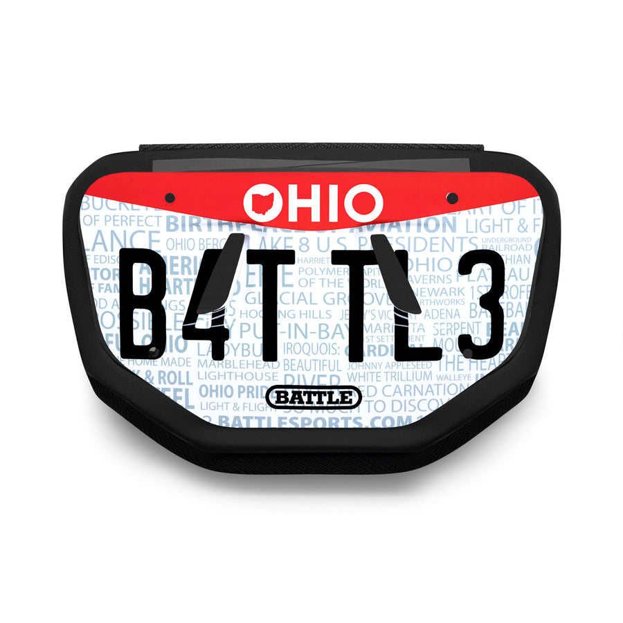 Ohio License Plate Football Back Plate- Adult | Battle Sports